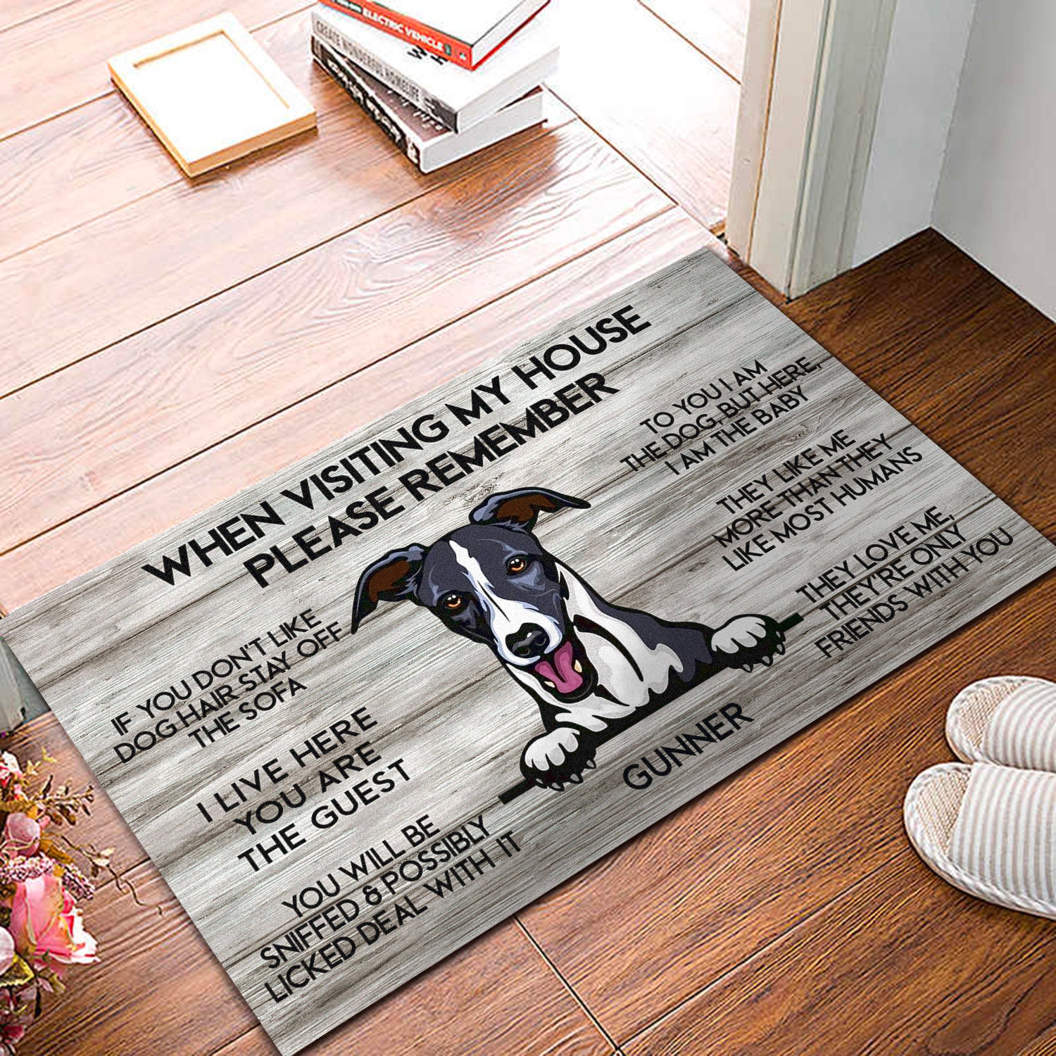 Whippet Doormat Whippet Rug When Visiting My House Mat - Etsy Canada