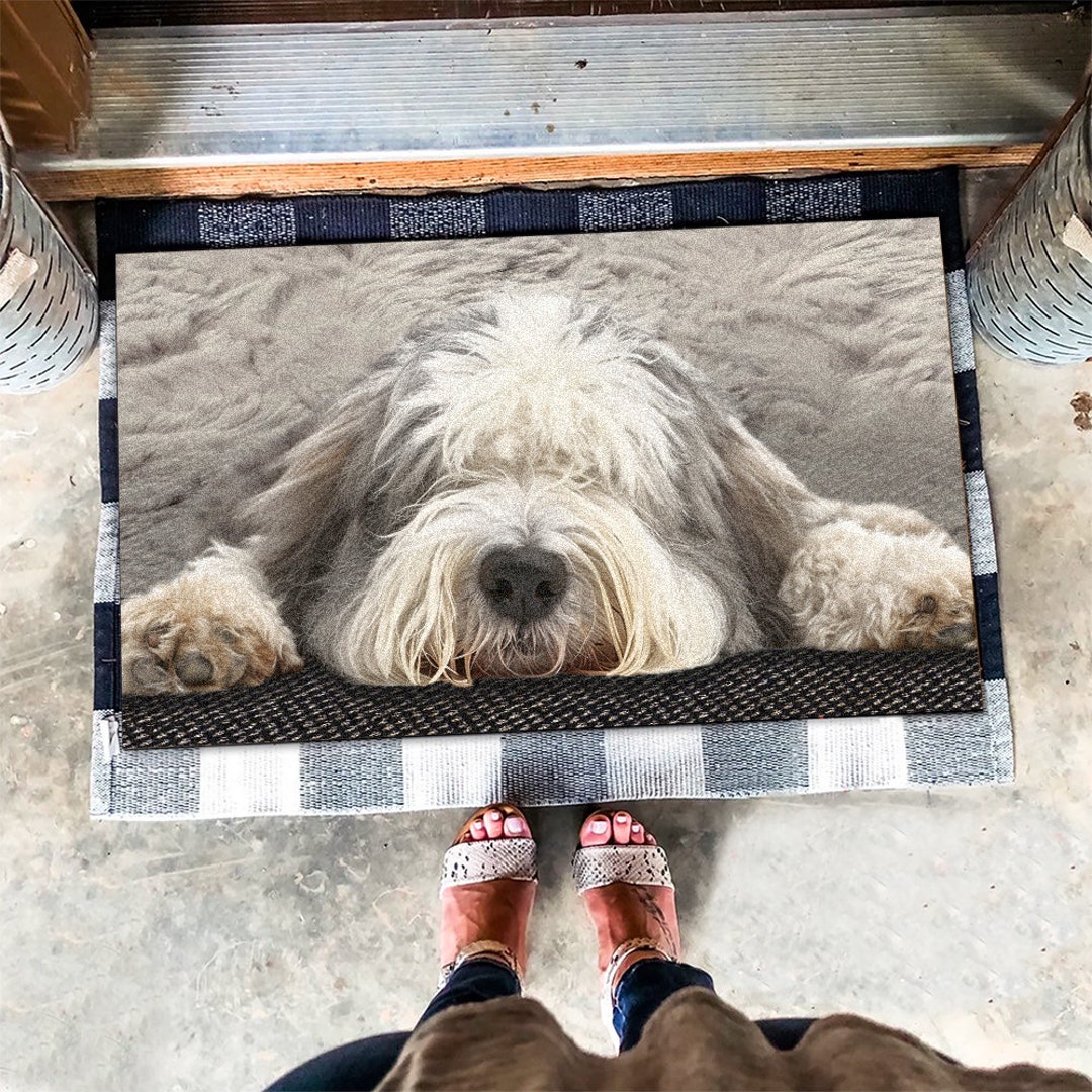 Cute Old English Sheepdog Doormat, English Sheepdog Mat, Sheepdog Rug ...