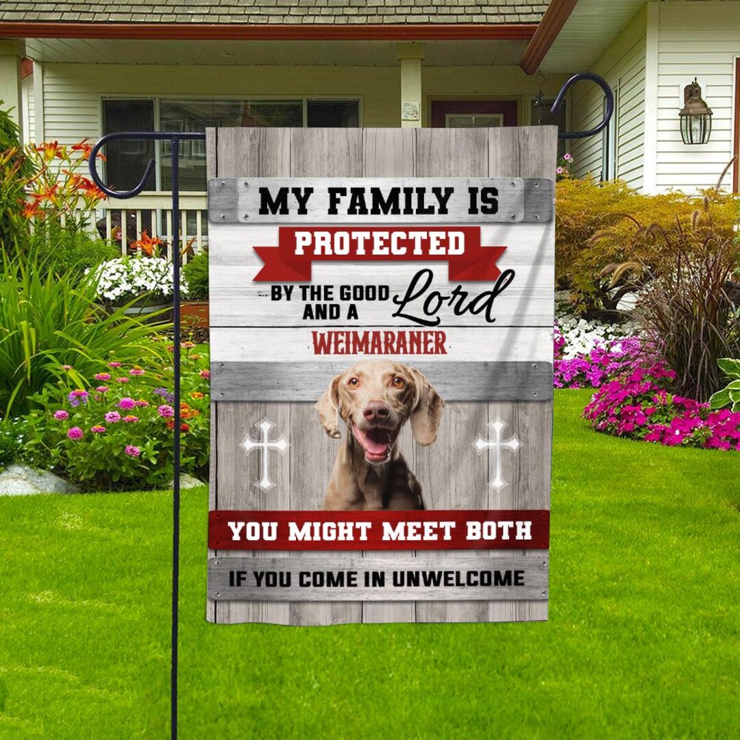 Weimaraner Protected, Guard Dog Flag, Weimaraner Flag, Weimaraner Dog ...