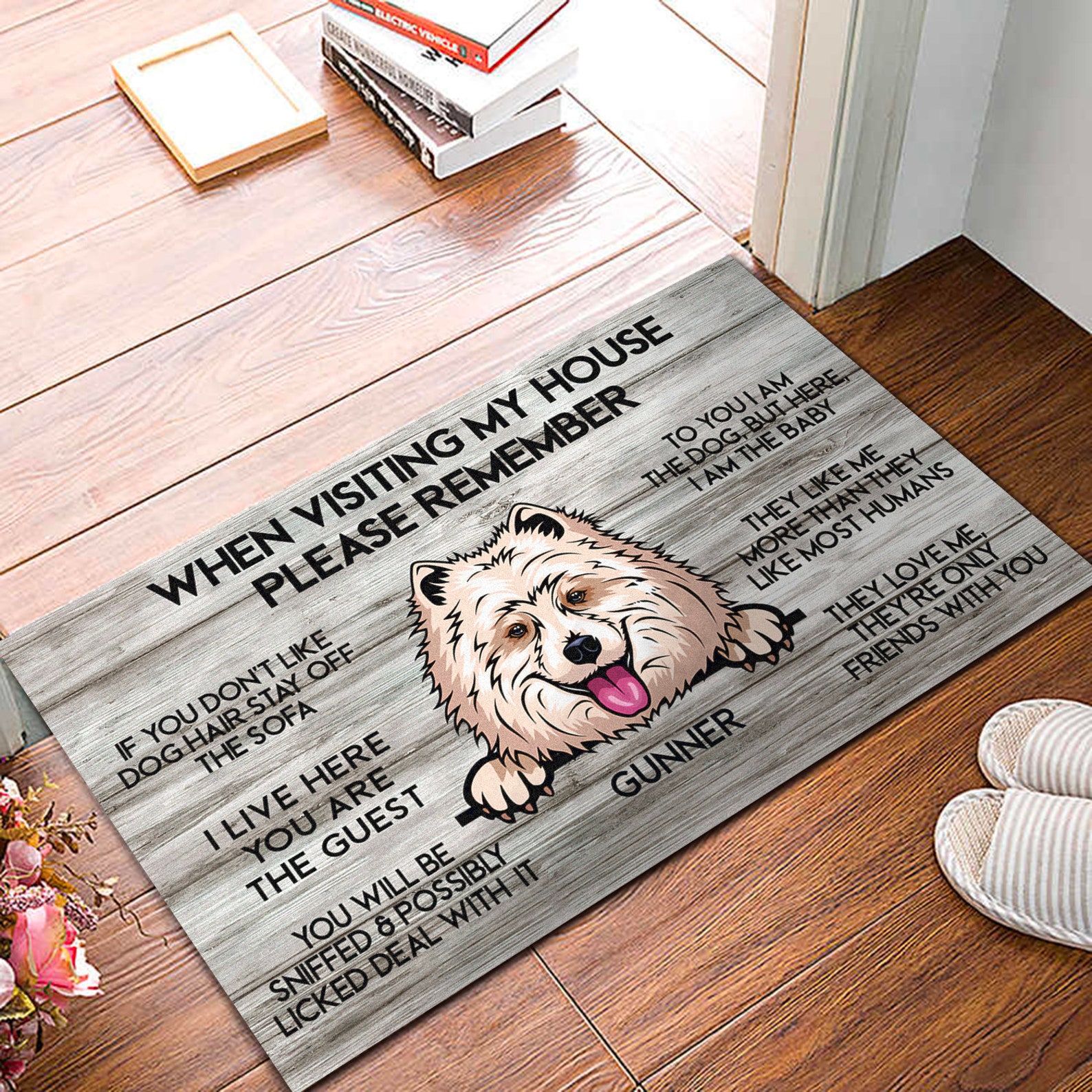Samoyed Doormat Samoyed Mat Samoyed Rug Visiting My House - Etsy