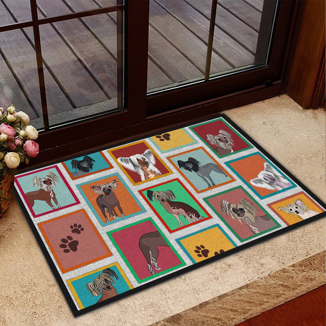 Chinese Crested Rug, Chinese Crested Doormat, Dog Aesthetic Mat, Dog ...