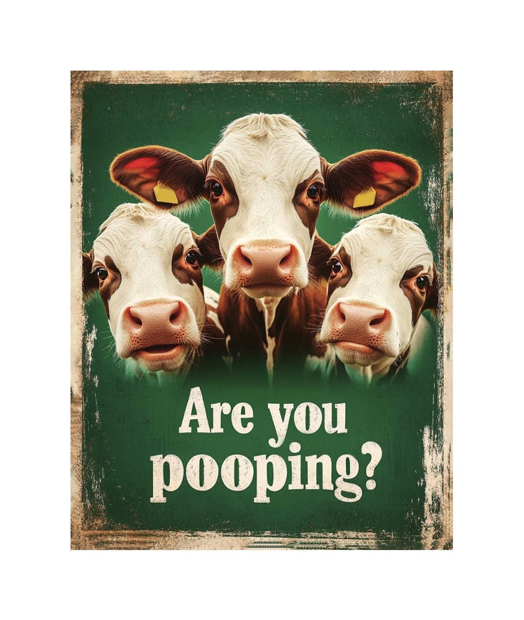 Funny Cow Are You Pooping Poster, Highland Cow Poster Wall Art, Farm ...