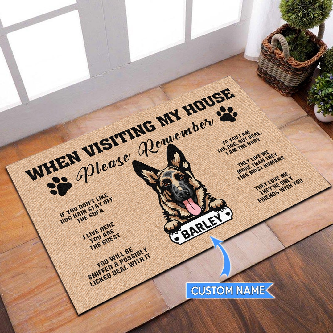 GSD Doormat, German Shepherd Rug, German Shepherd Personalized Doormat ...