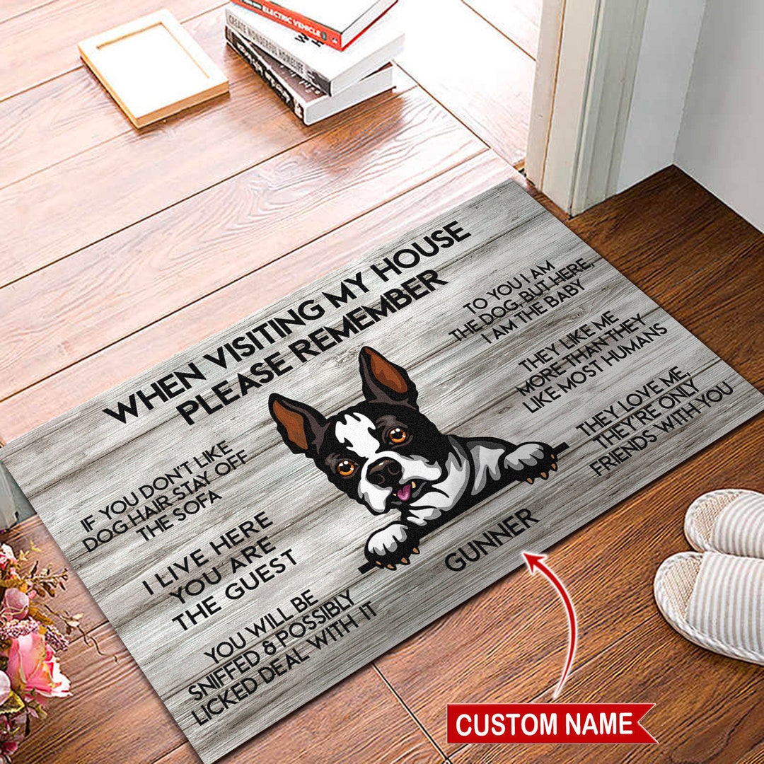 Boston Terrier Mat, Boston Terrier Doormat, Boston Terrier Rug, Funny ...