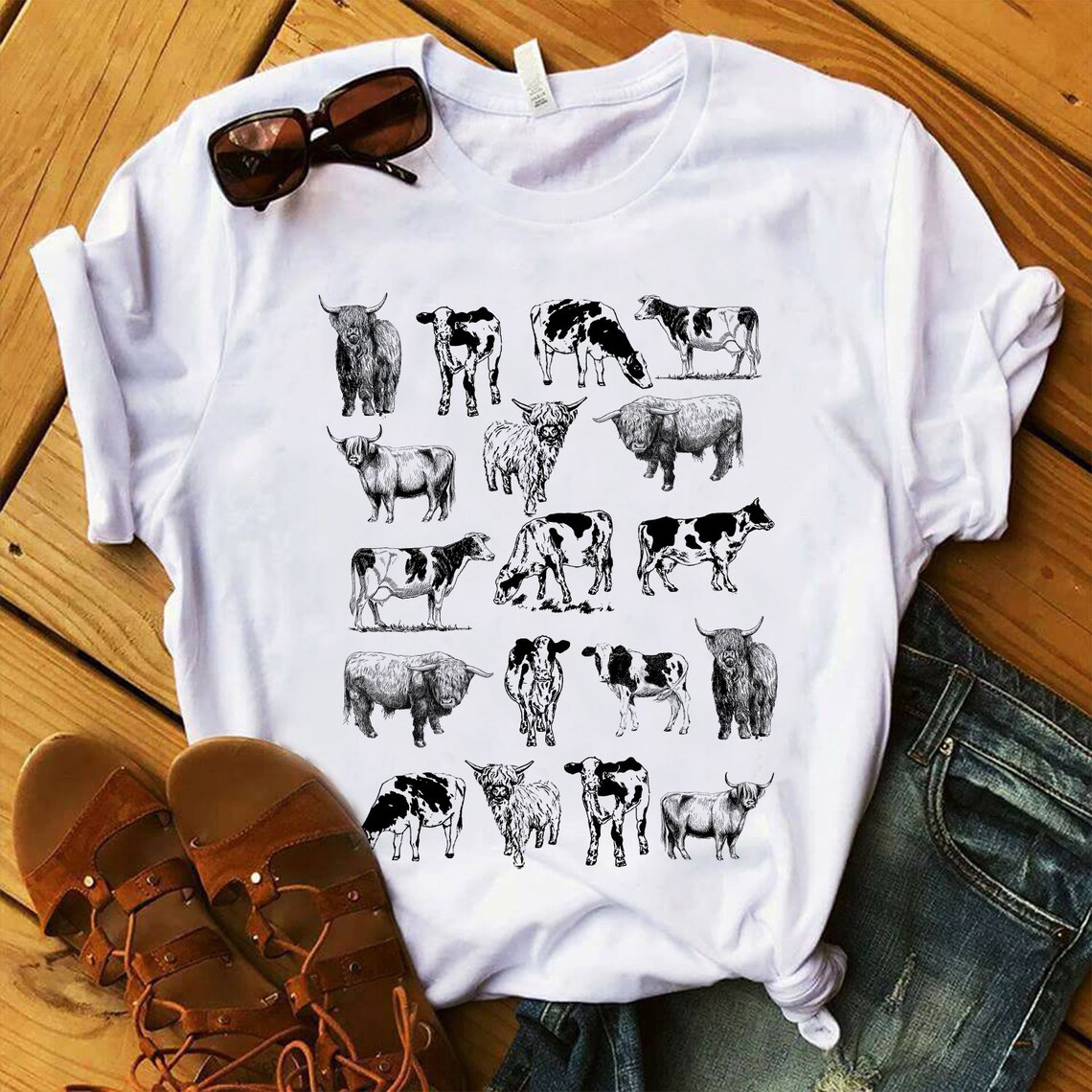 Farm Cow T-shirt Farm T-shirt Cow T-shirt Farm Cow - Etsy