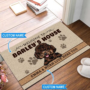 Custom Poodle Doormat, Poodle Personalized Doormat, Custom Dog Doormat ...