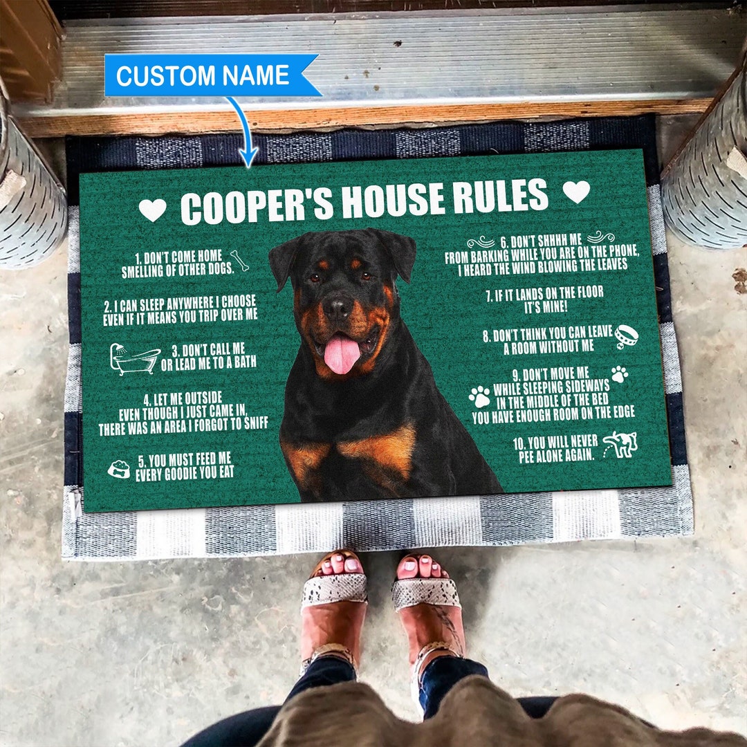 Custom Rottweiler Doormat, Personalized Doormat, Rottweiler Rug, Custom ...