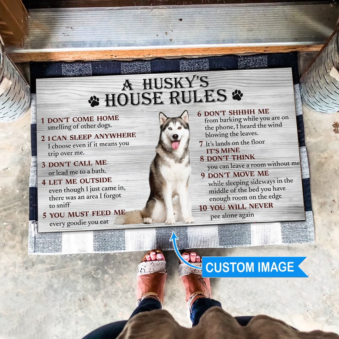 Husky Doormat Husky Mat Husky Rug Husky House Rule Mat - Etsy