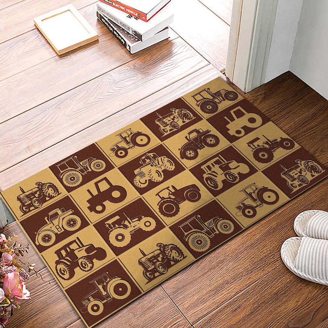 Tractor Lovers Square Doormat, Tractor Doormat, Tractor Rug, Perfect ...