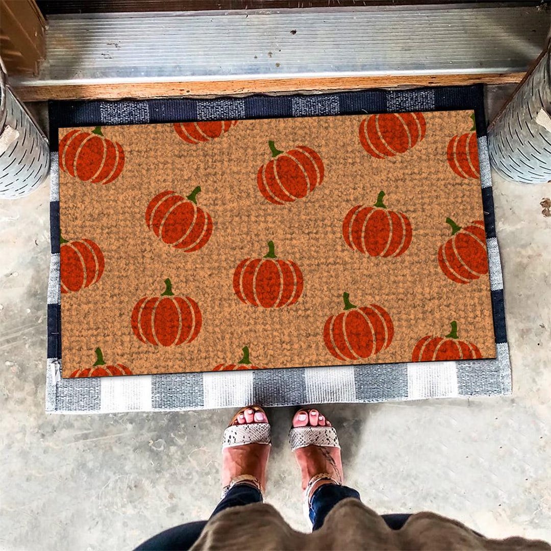 Doormat Pumpkin Pattern Door Mat, Pumpkin Door Mat, Pumpkins Doormat ...