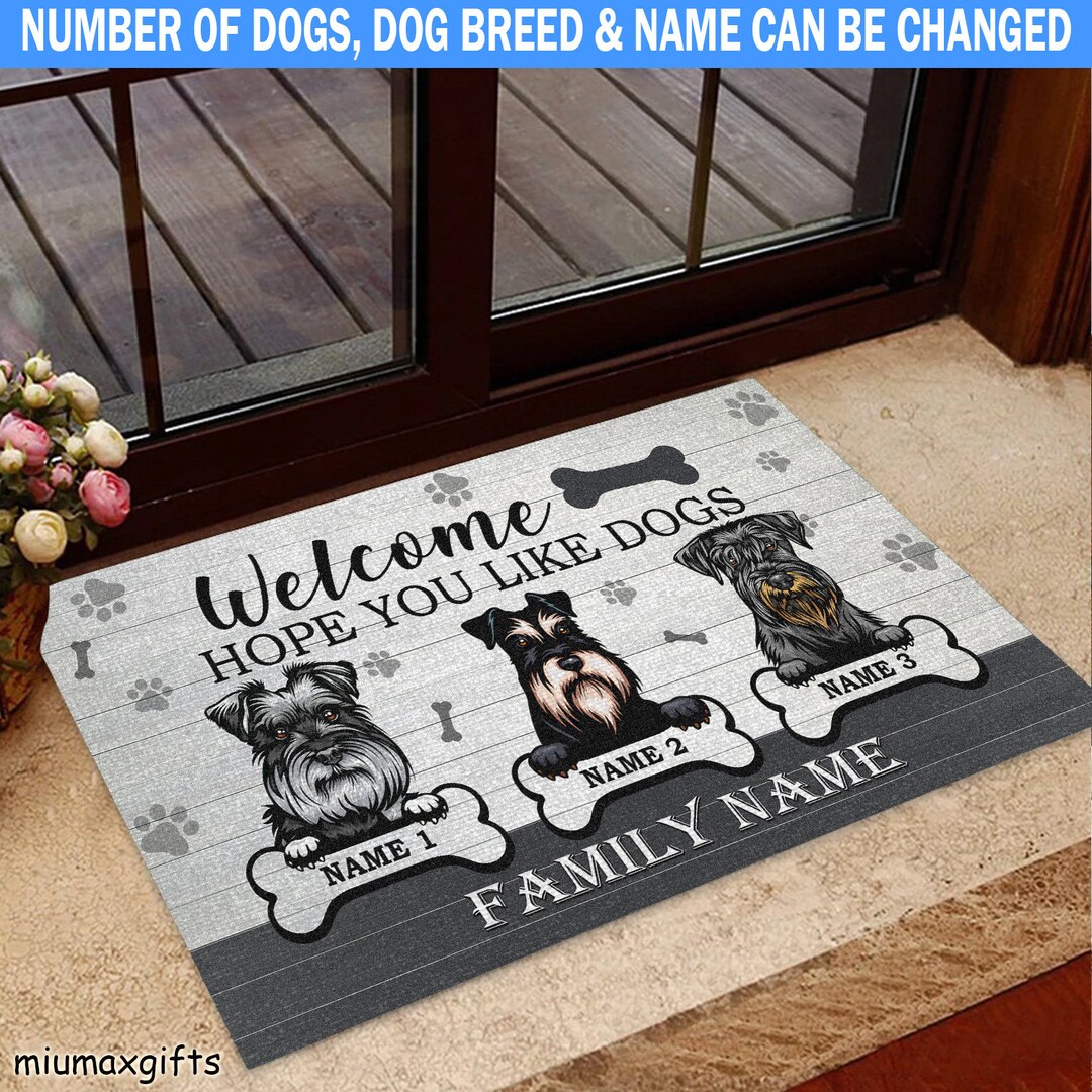 Miniature Schnauzer Doormat, Miniature Schnauzer Rug, Hope You Like Dog ...