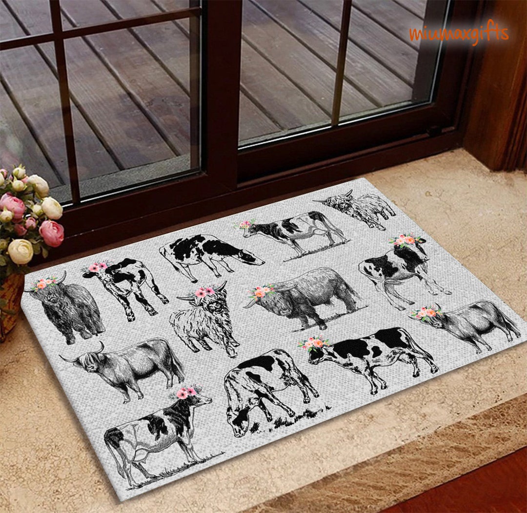 Cow Doormat, Cow Rug, Cow Mat, Perfect Gift for Cow Lovers, Farm Animal ...