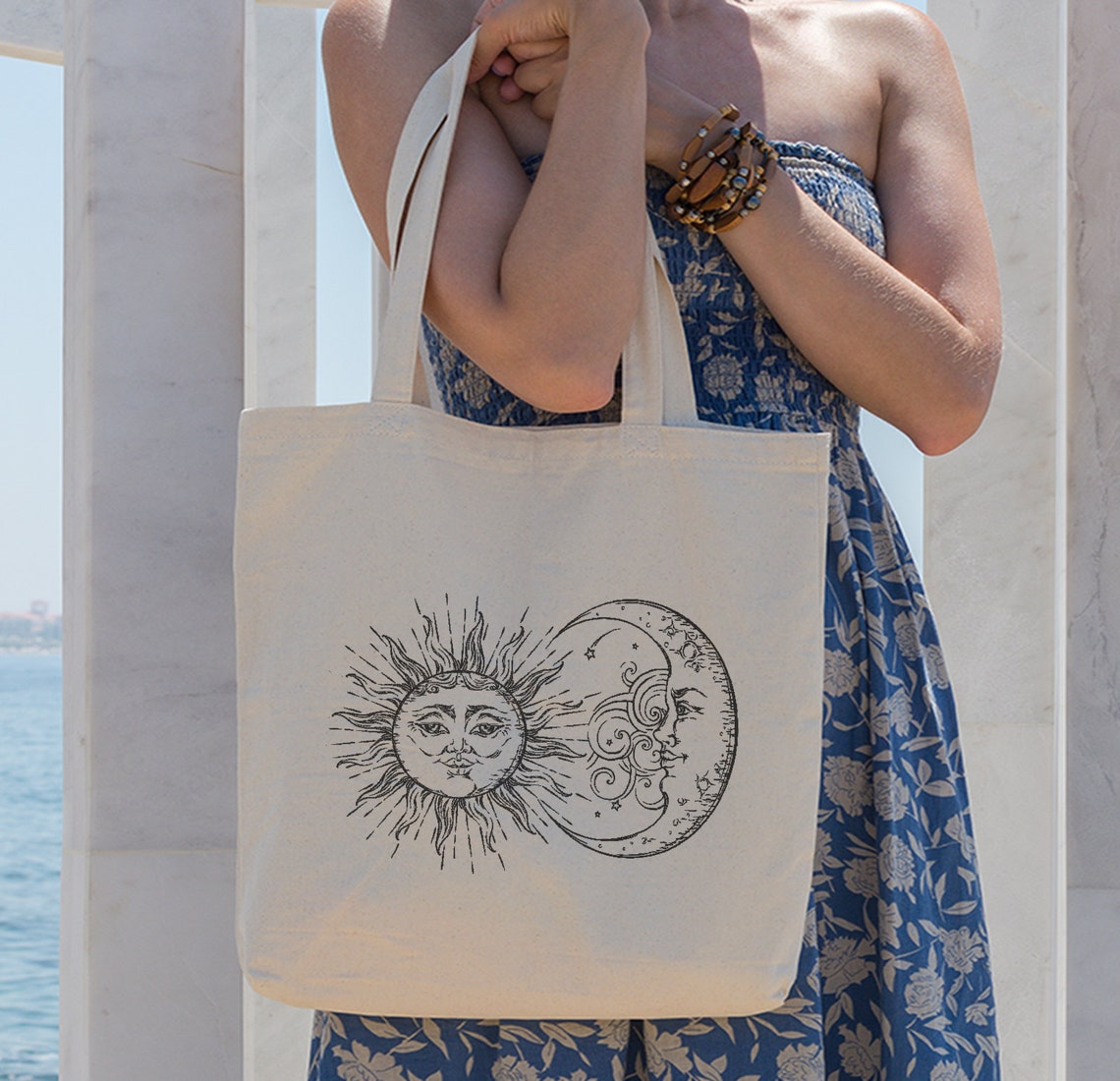 Sun and Moon Tote Bag, Sun Tote Bag, Moon Tote Bag, Canvas Tote ...