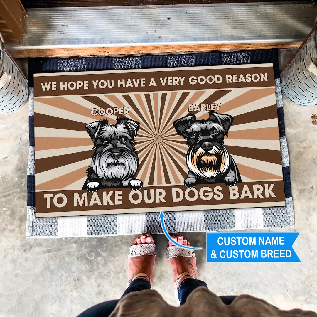 Miniature Schnauzer Doormat, Miniature Schnauzer Mat, Schnauzer Dog Rug ...