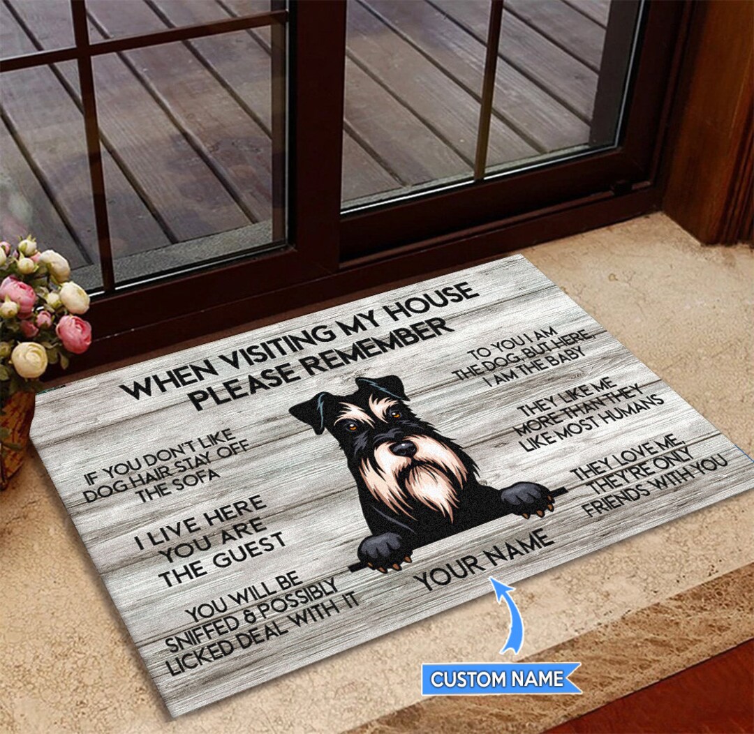 Miniature Schnauzer Doormat, Miniature Schnauzer Mat, Schnauzer Dog Rug ...