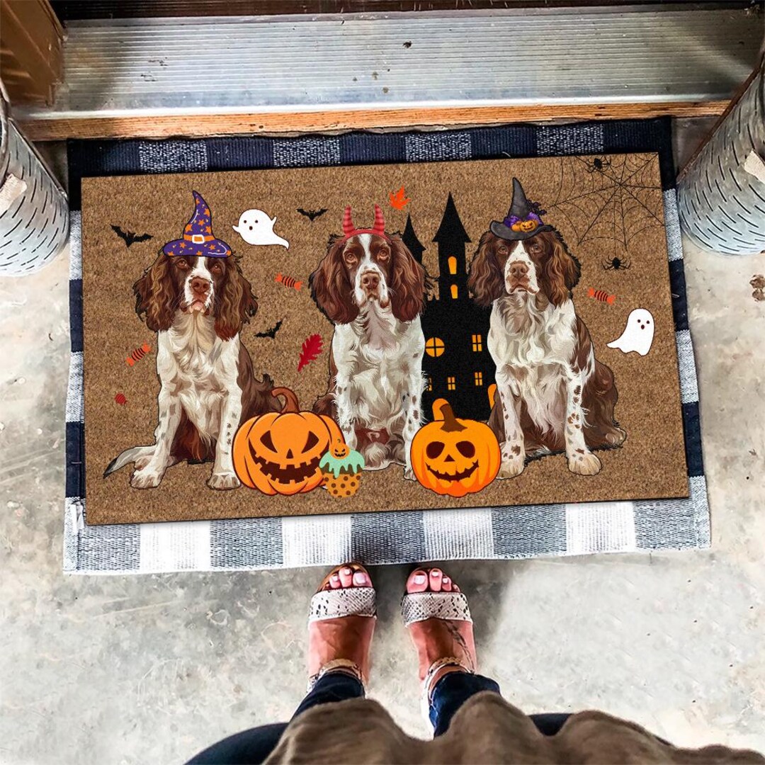 Halloween English Springer Spaniel Mat, Spooky Season Doormat ...
