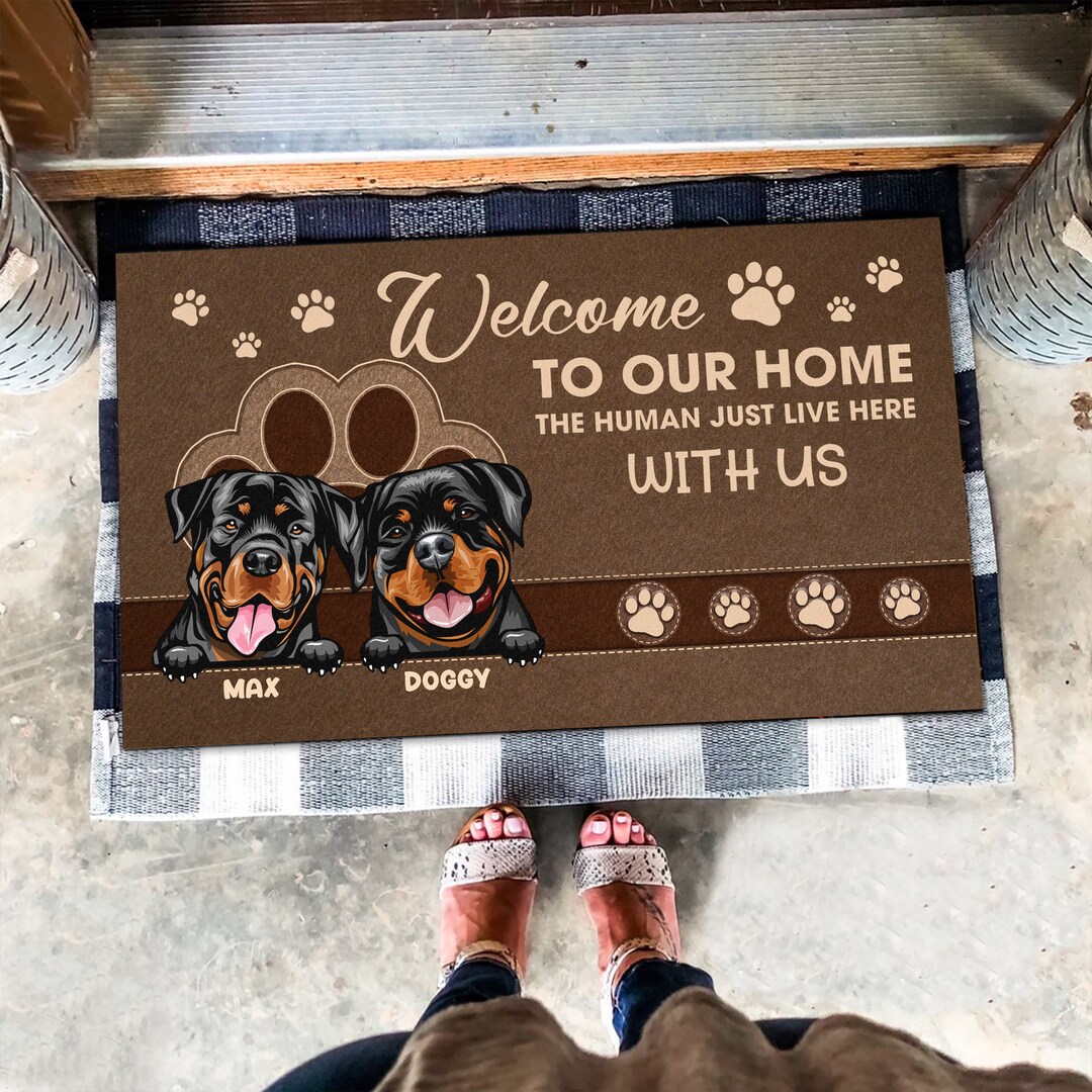 Custom Rottweiler Doormat, Rottweiler Personalized Doormat, Rottweiler ...