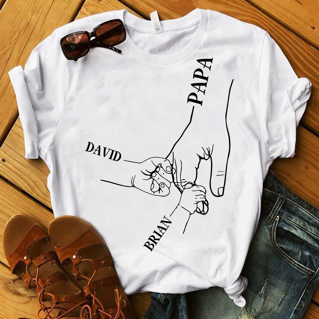 Custom Kids Grab Papa Hands Shirt for Father's Day Dad - Etsy