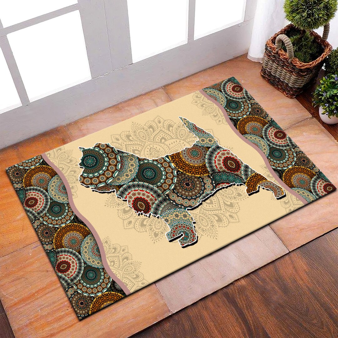 Vintage Cairn Terrier Mat, Tribal Cairn Terrier Rug, Aesthetic Cairn ...