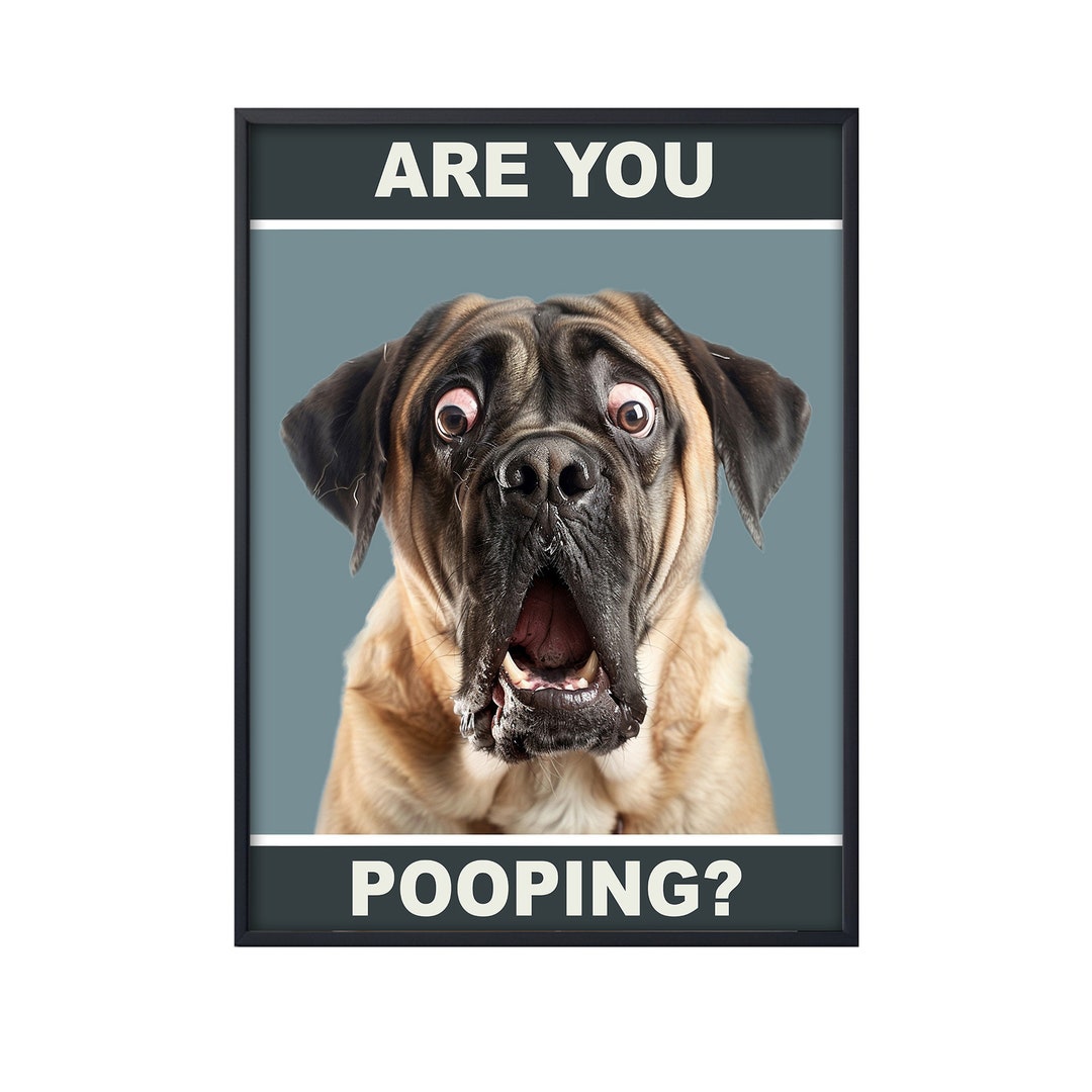 English Mastiff Are You Pooping, Funny Dog Poster, Mastiff Wall Art ...