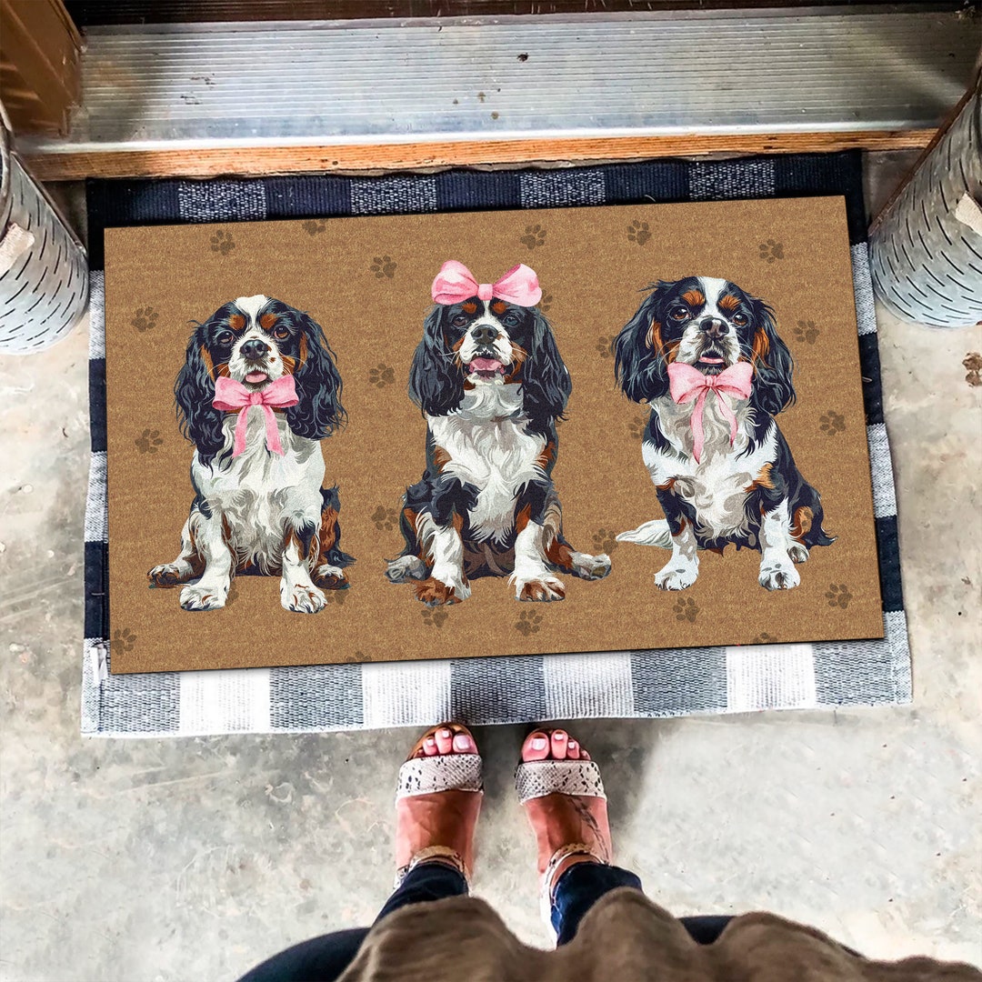 Coquette Tri Color Cavalier King Charles Spaniel Doormat, Cavaliers Dog ...