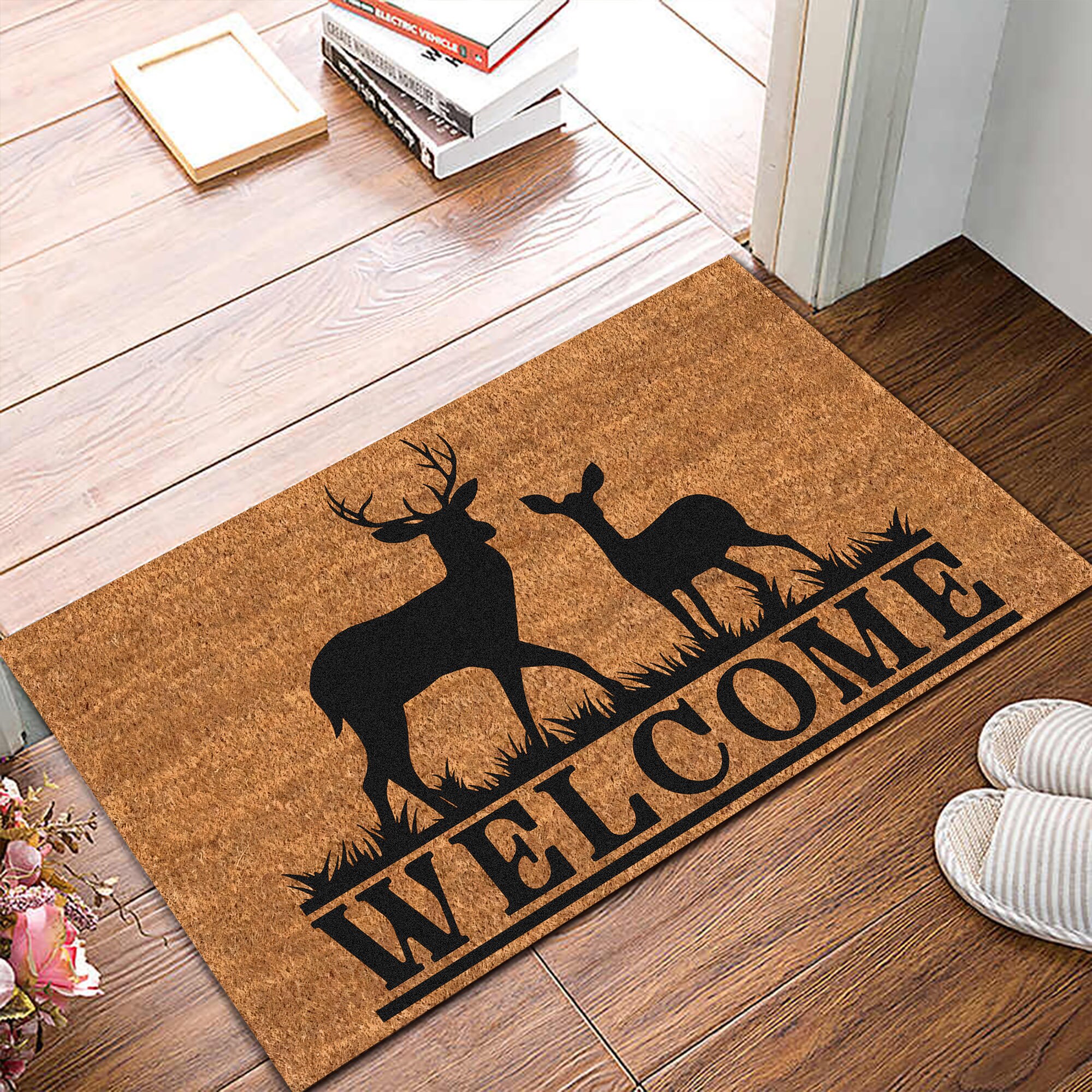 Deer Welcome Doormat, Cute Deer Doormat, Deer Doormat, Wildlife Doormat ...