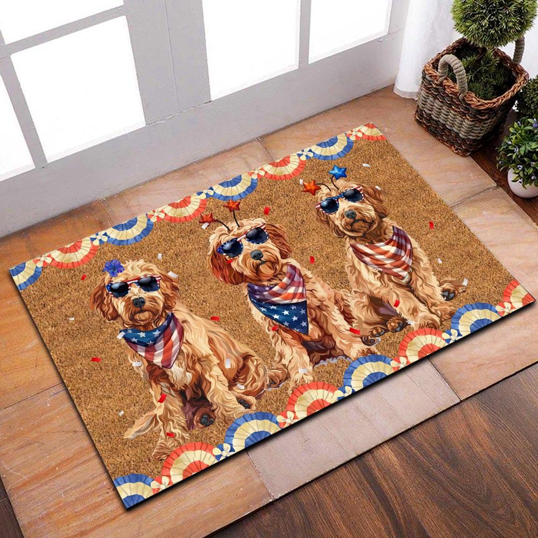 Fourth of July Goldendoodle Mat, Independence Mat, Fourth of July ...