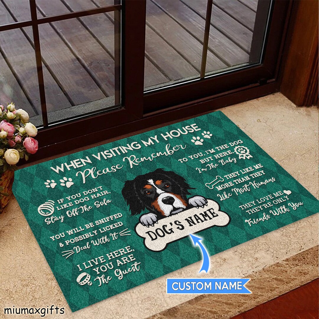 Bernese Mountain Dog Rug, Bernese Mountain Dog Doormat, Visiting My ...