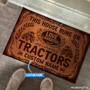 Gifts for Tractor Lovers, Tractor Mat, Tractor Rug, Tractor Doormat ...