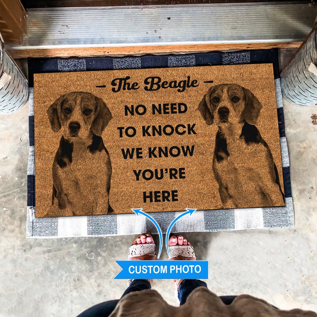 Custom Beagle Doormat, Personalized Doormat, Beagle Rug, Custom Dog ...