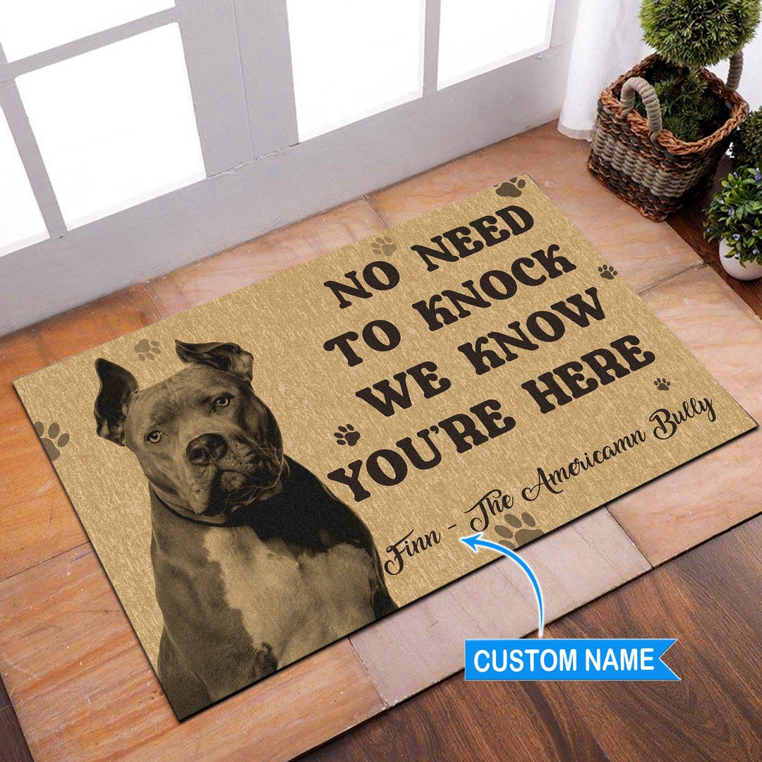 Custom American Bully Doormat, Personalized America Bully Rug, Custom ...