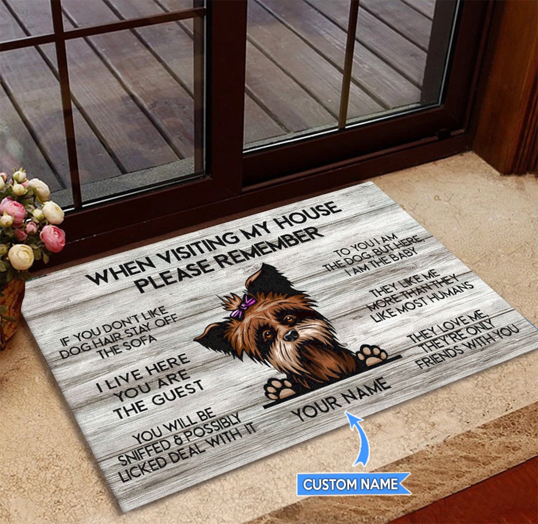 Yorkshire Terrier Doormat, Yorkshire Terrier Rug, Visiting My House ...