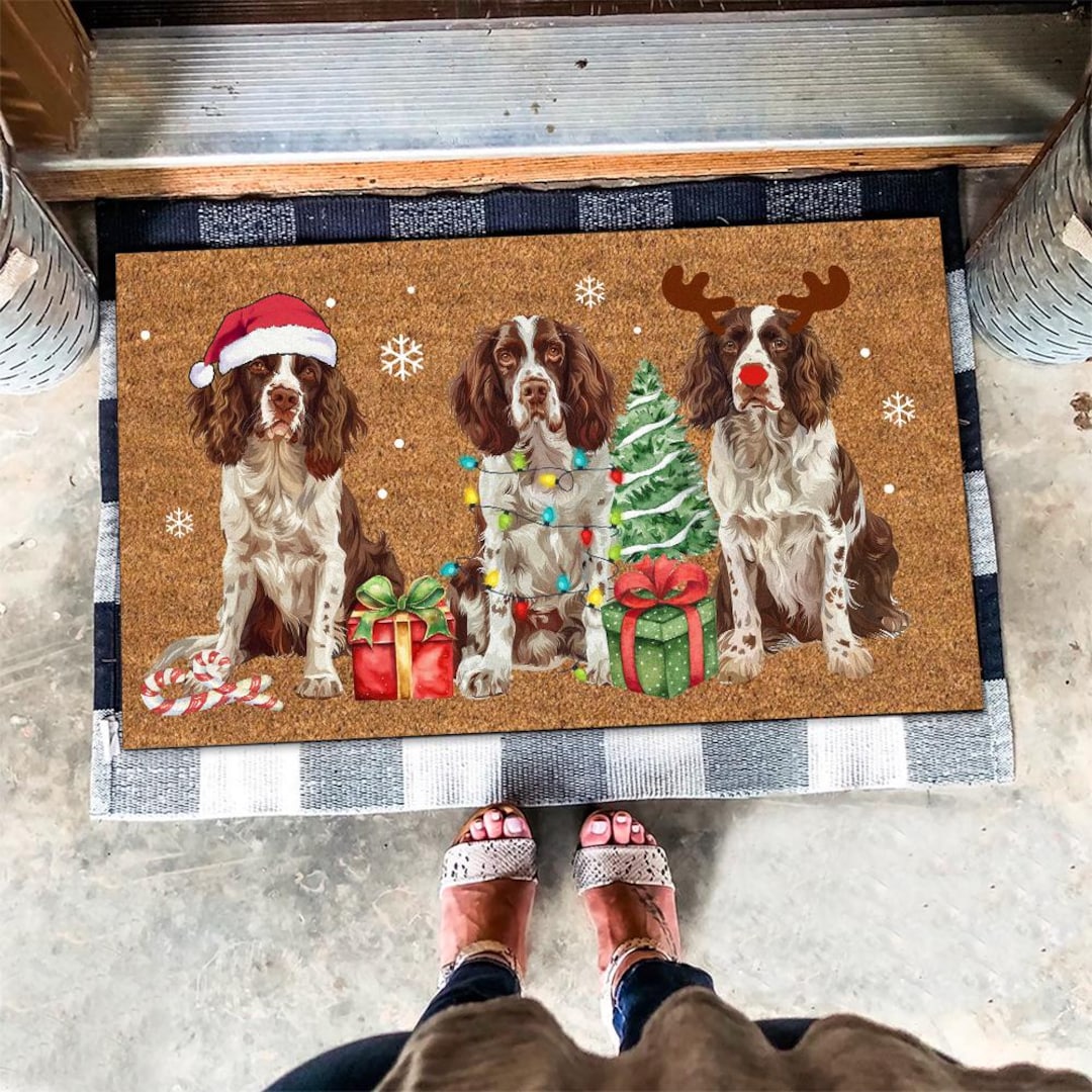 Christmas English Springer Spaniel Mat, Springer Spaniel Doormat ...