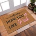 Hope You Like Pink Mat, Welcome Pink Bow Doormat, Watercolor Pinky Bow ...