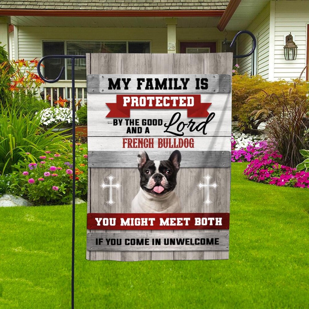 French Bulldog Protected, Guard Dog Flag, French Bulldog Flag, Dog ...
