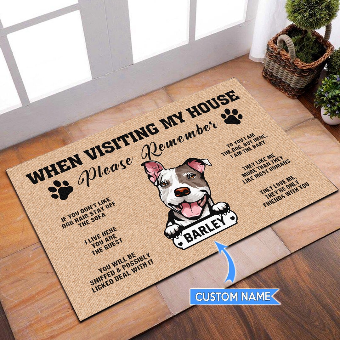 Pit Bull Doormat, Pitbull Doormat,pit Bull Rug, Pit Bull Mat, Visiting ...