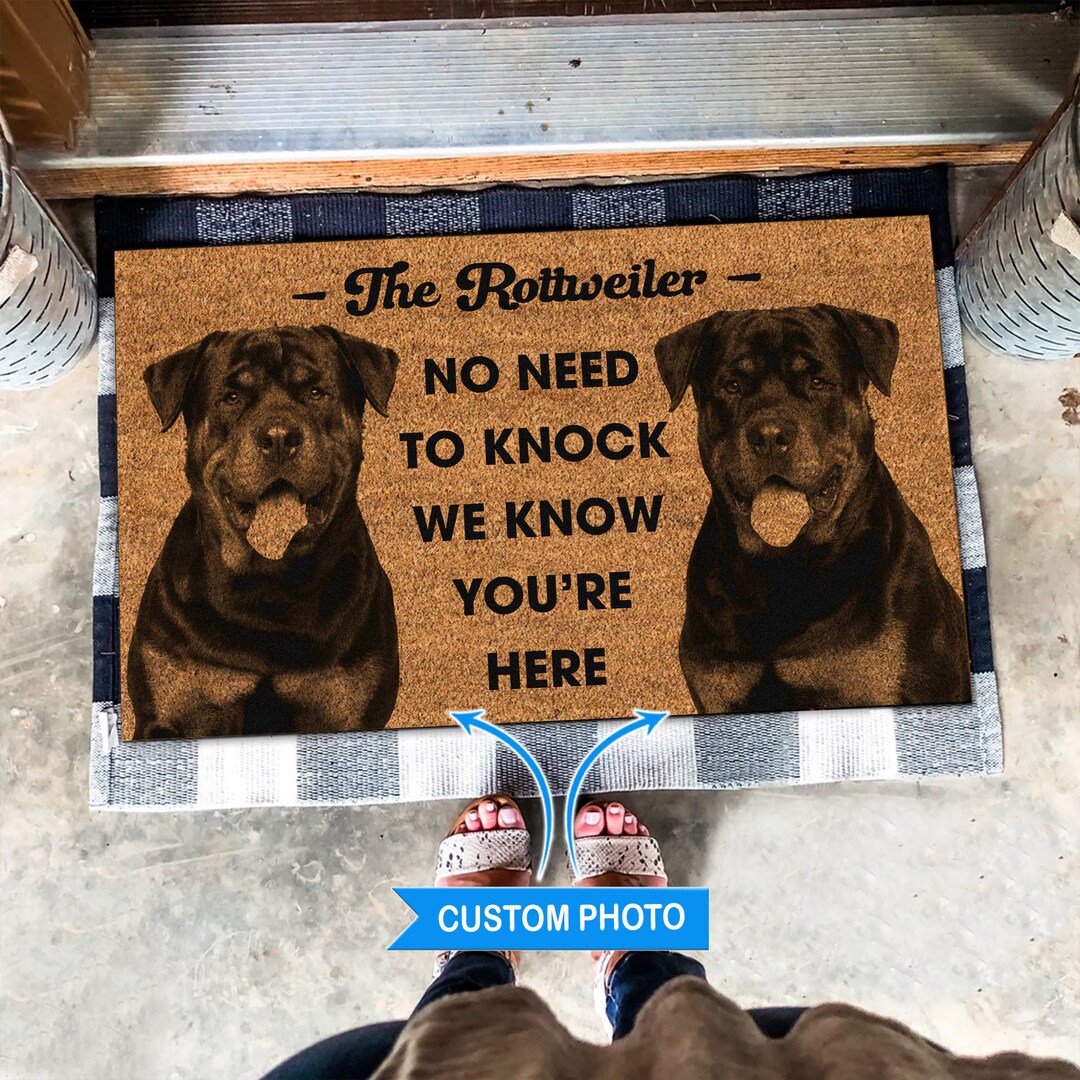 Custom Rottweiler Doormat, Personalized Doormat, Rottweiler Rug, Custom ...