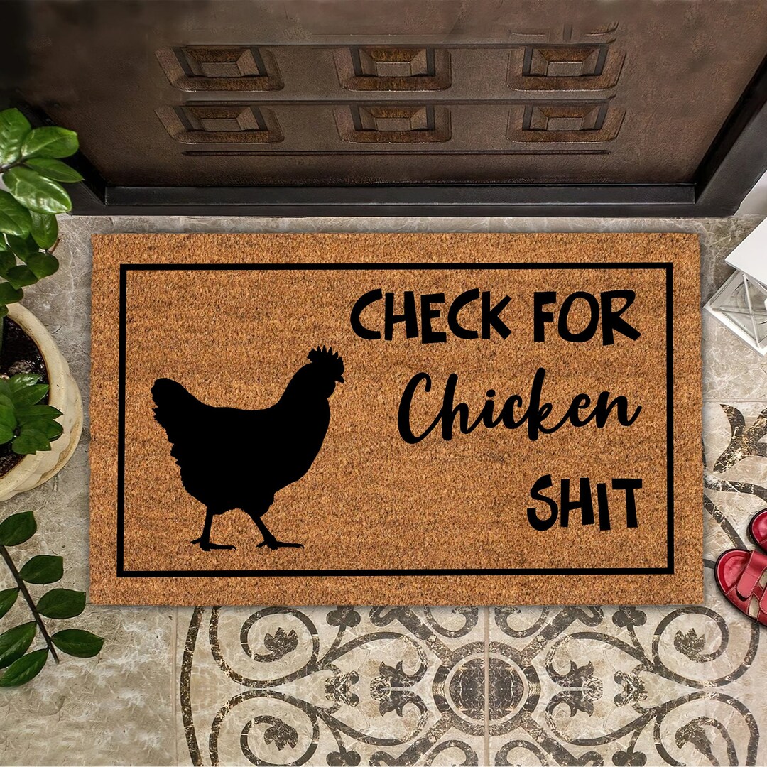 Check for Chicken Shit Coir Doormat, Chicken Door Mat, Chicken Doormat ...