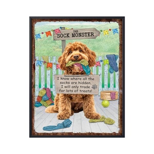 The Sock Monster Cockapoo Wall Art, Funny Cockapoo Poster Art, Cockapoo ...