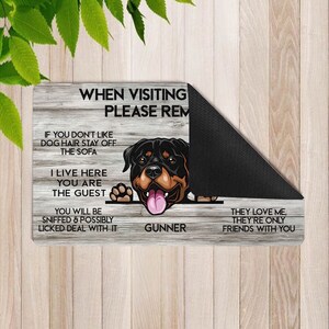 Rottweiler Mat, Rottweiler Rug, Rottweiler Doormat, Visiting My House ...