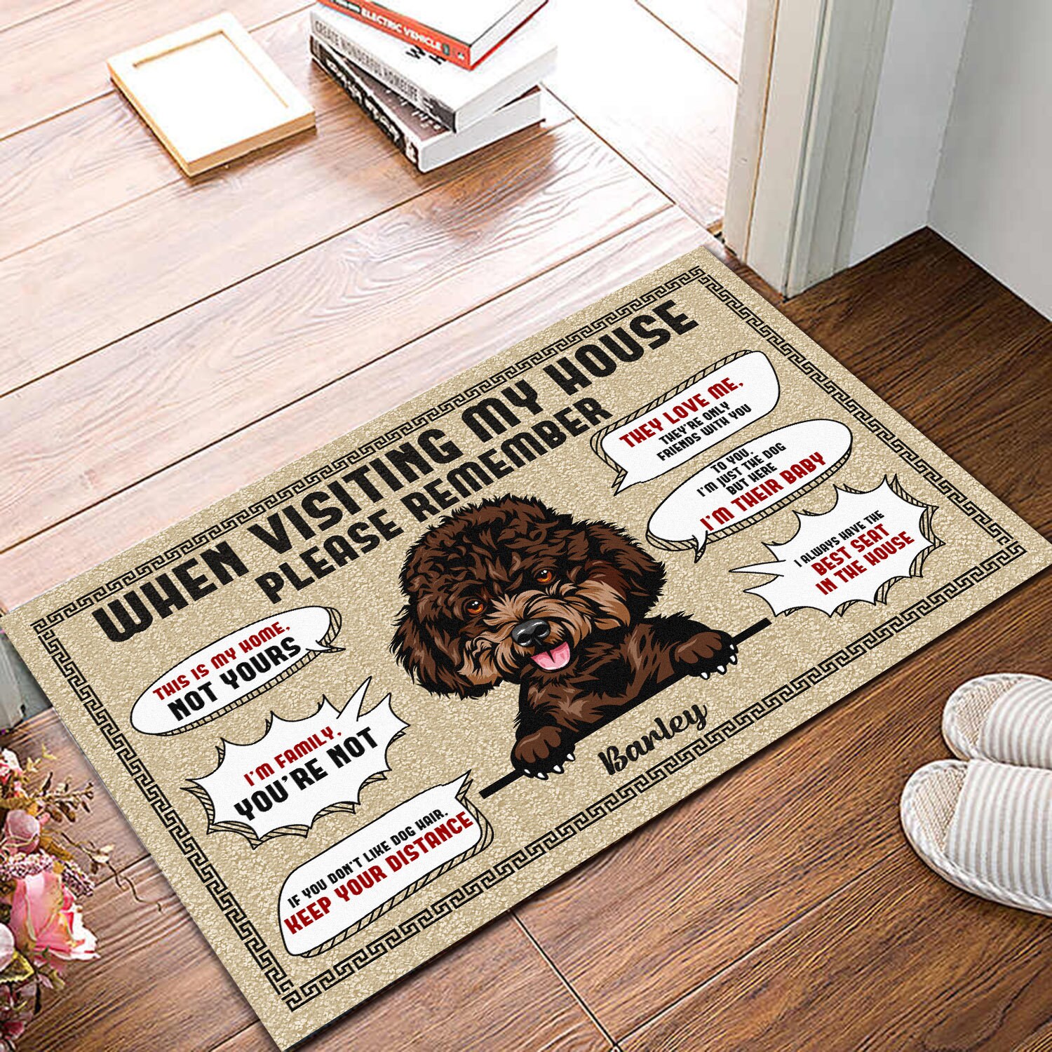 Custom Poodle Doormat, Poodle Personalized Doormat, Poodle Lover Gift ...