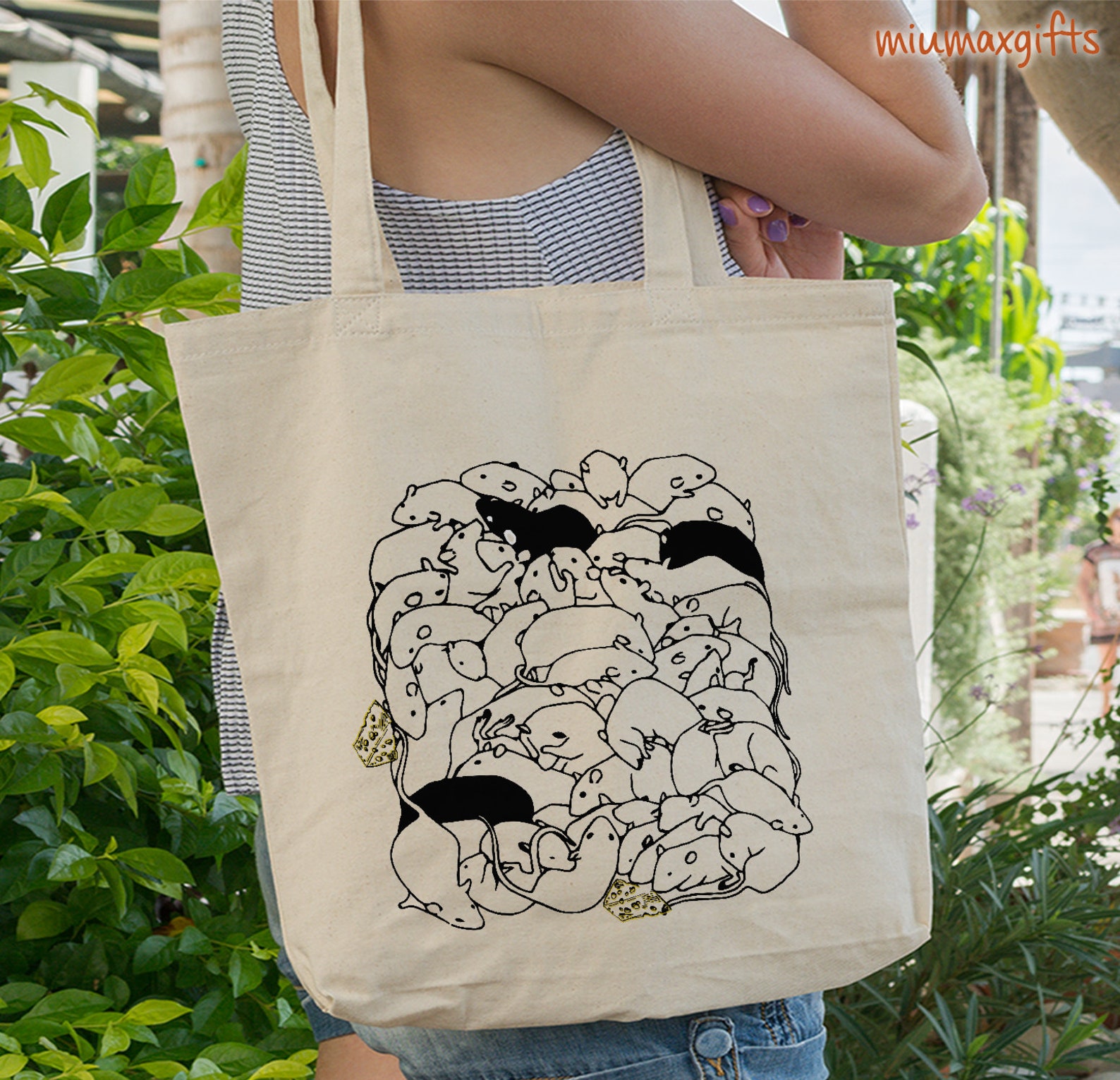Stack of Rats Line Art Tote Bag Rat Bag Cute Rat Tote Bag - Etsy