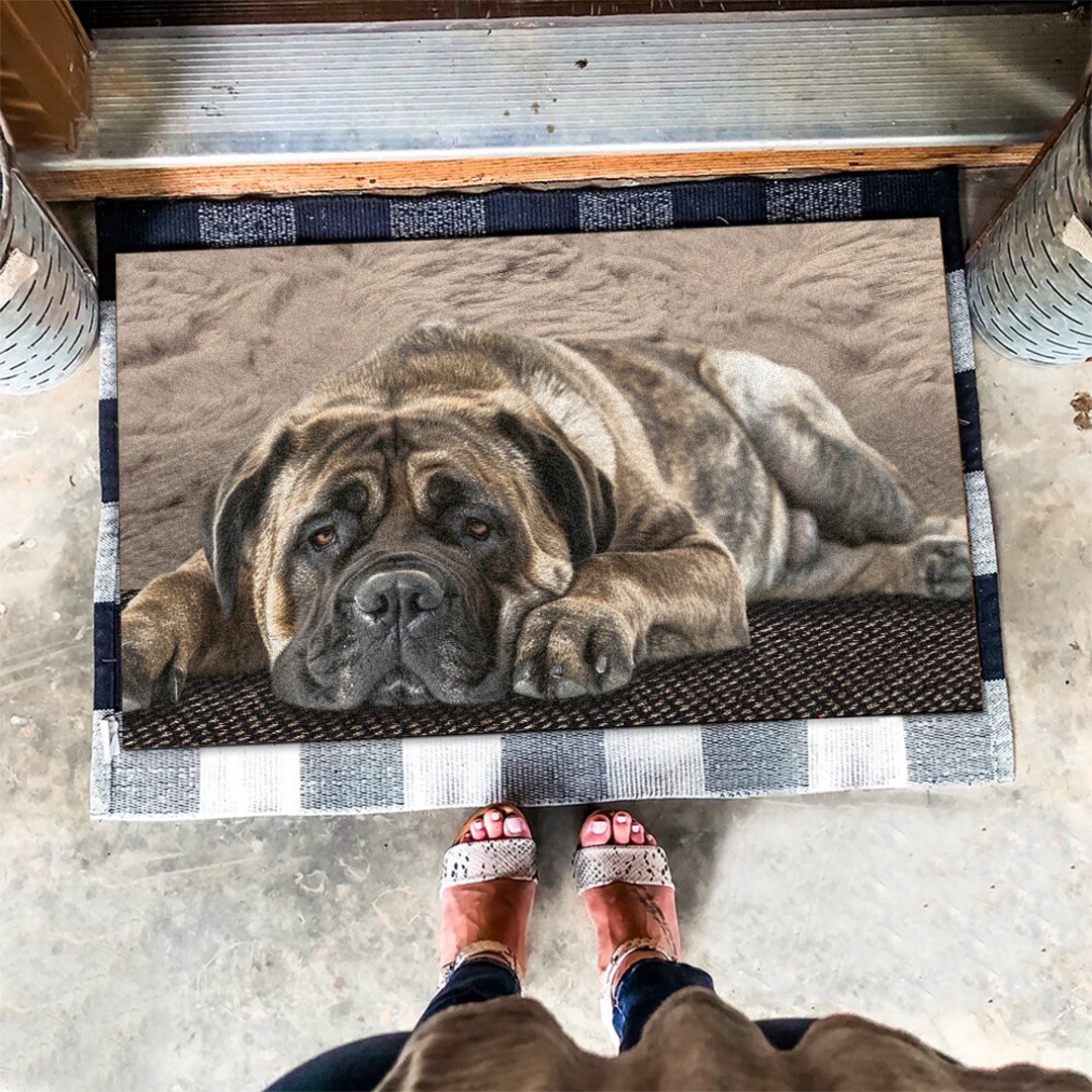 Cute English Mastiff Rug, Aesthetic English Mastiff Doormat, Perfect ...