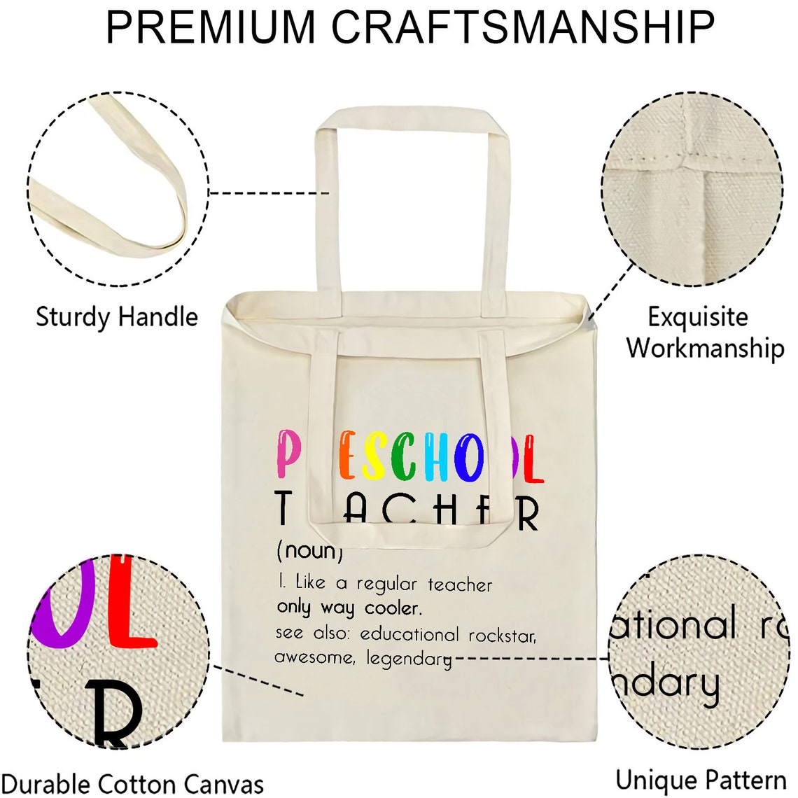 Preschool Teacher Tote Bag, Kindergarten Teacher Tote Bag, Thank You ...