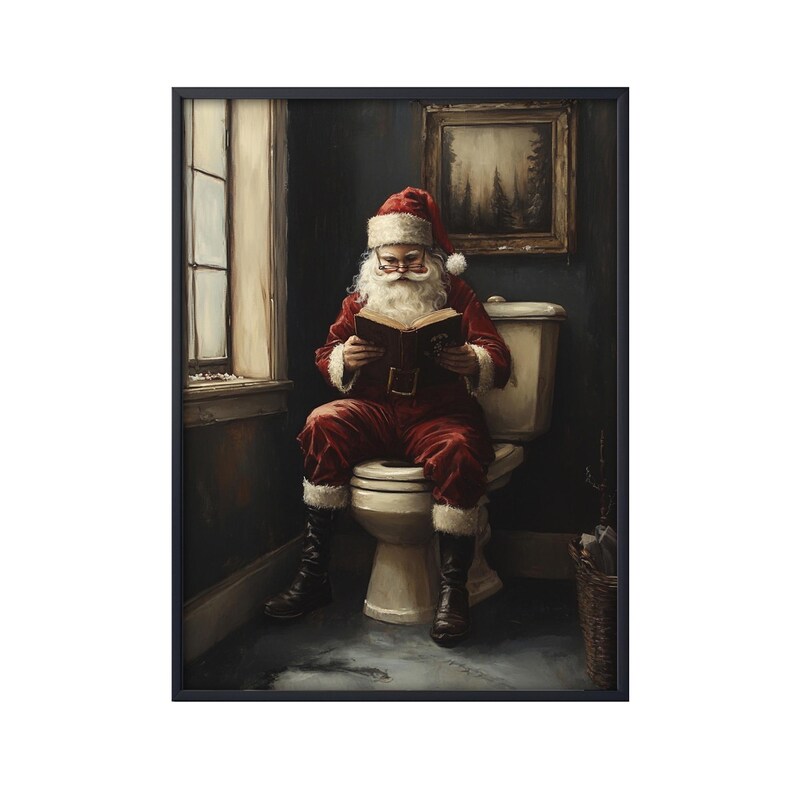 Santa Sitting on Toilet - Etsy