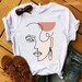 Face Line Art T-shirt, Abstract Woman Face Line Art T-shirt, Women T ...