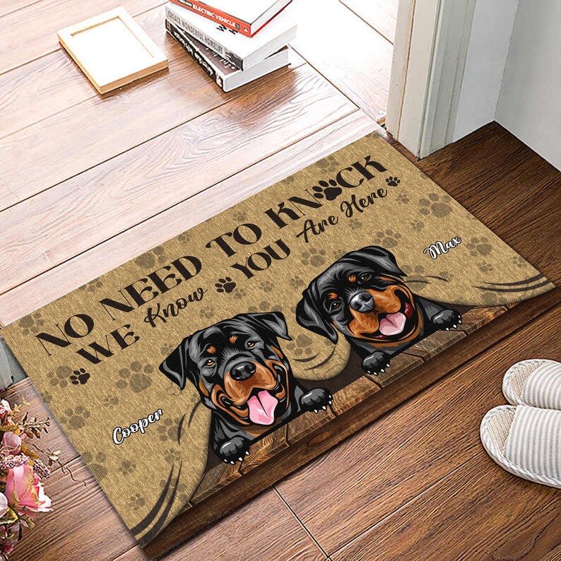 Custom Rottweiler Doormat, Rottweiler Personalized Doormat, Rottweiler ...