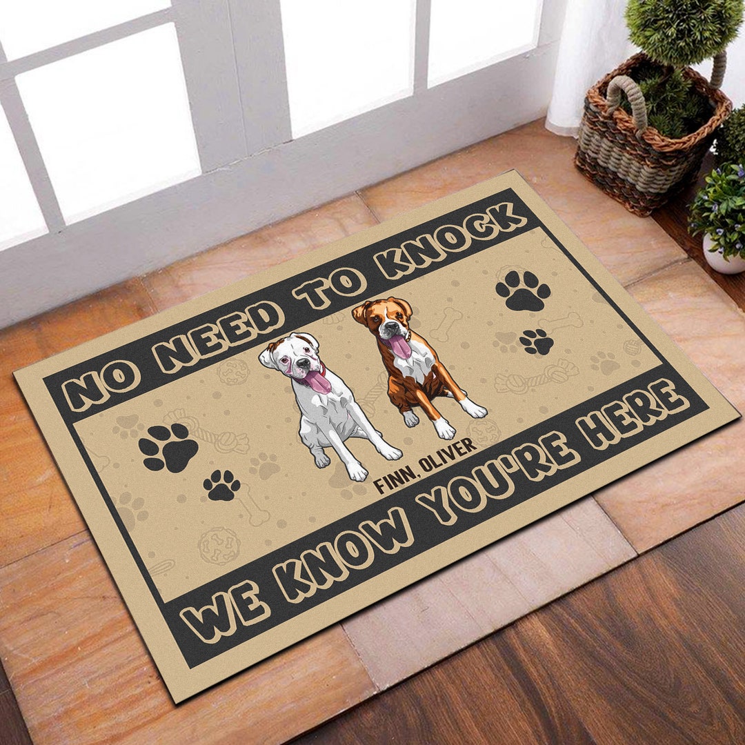 Custom Boxer Rug, Boxer Personalized Doormat, Boxer Doormat, Custom Dog ...