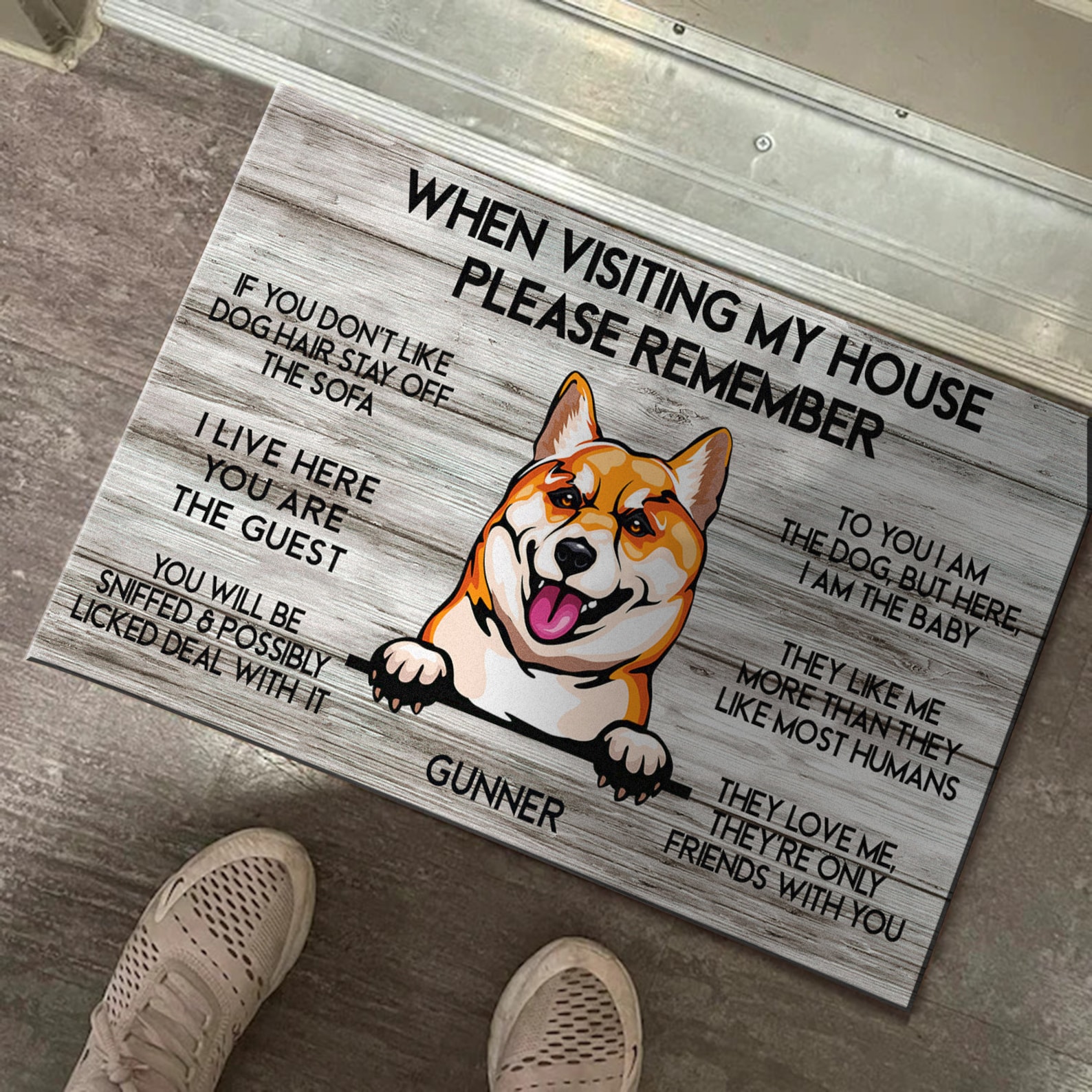 Shiba Inu Doormat, Shiba Inu Rug, Shiba Inu Mat, Visiting My House Mat ...