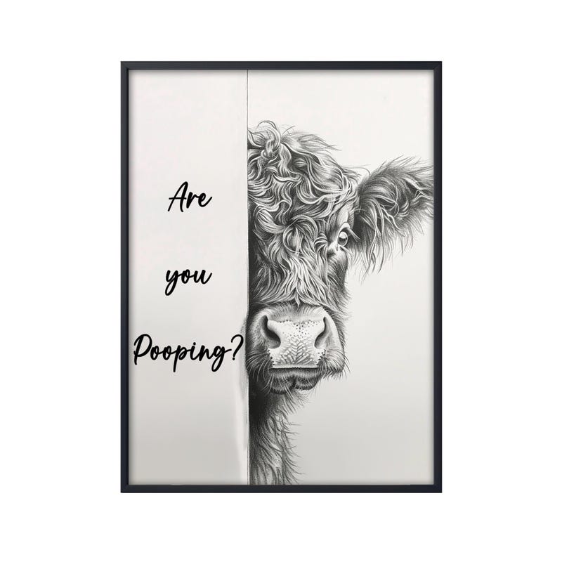 Highland Cow Are You Pooping - Etsy